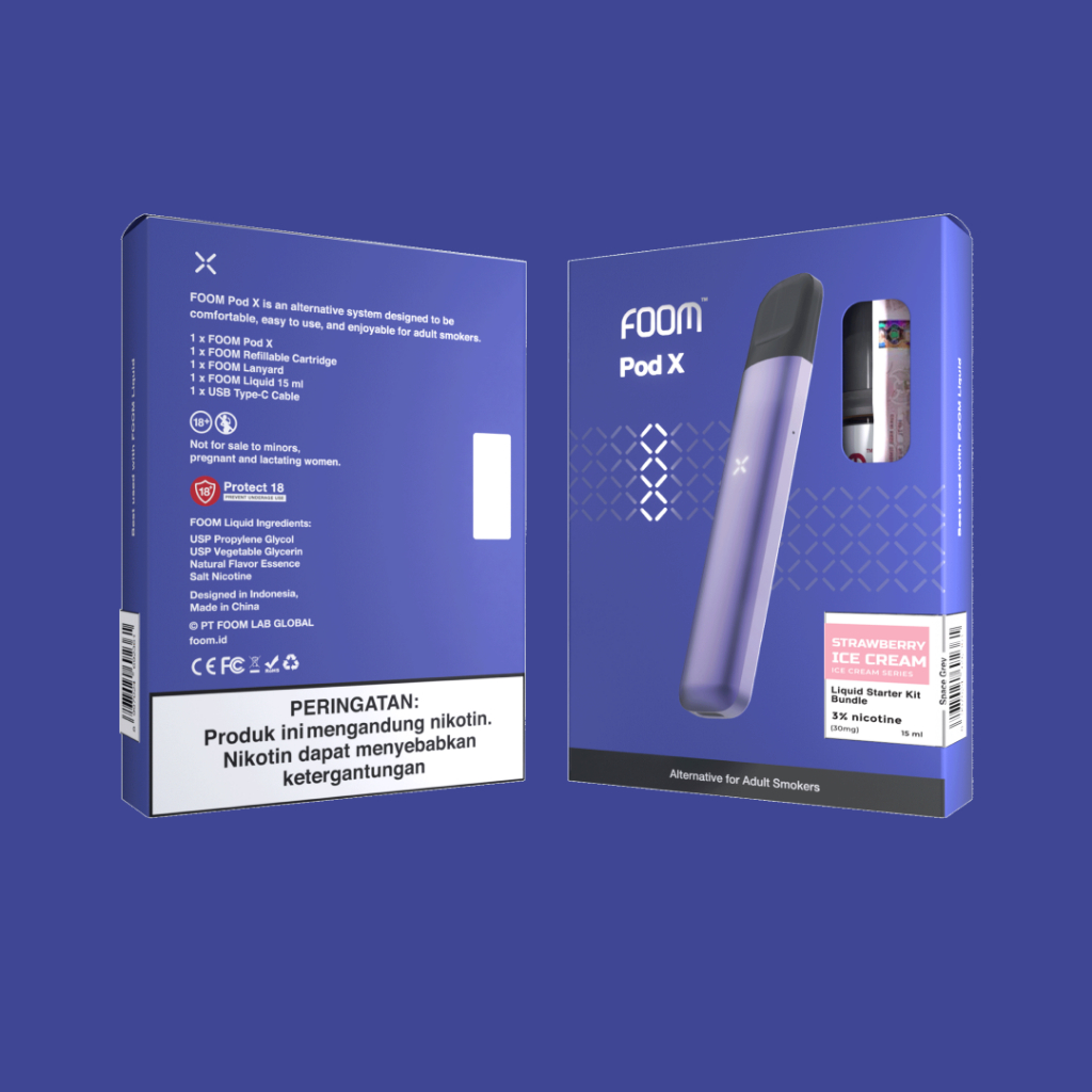 Jual FOOM POD X BUNDLING LIQUID (WILD PURPLE ICE CREAM STRAWBERRY 15ML ...