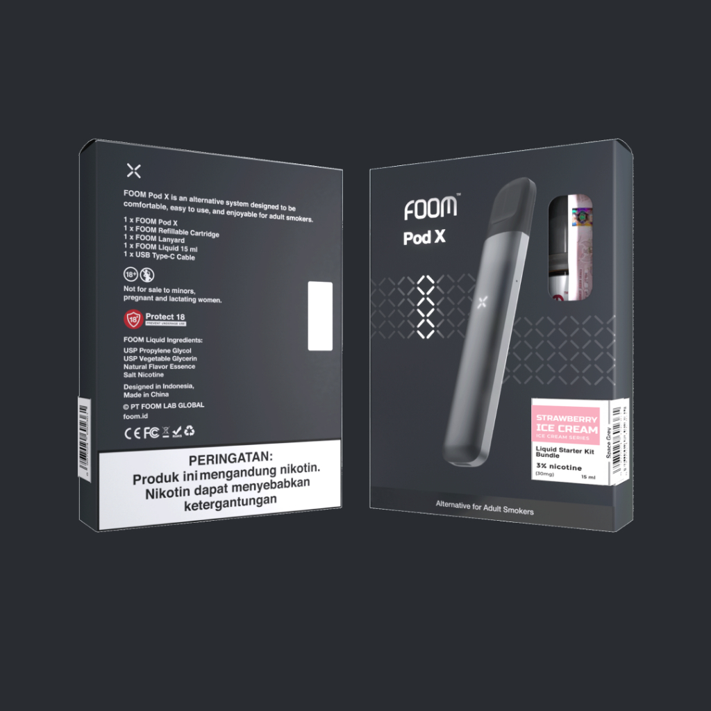 Jual FOOM POD X BUNDLING LIQUID (SPACE GREY ICE CREAM STRAWBERRY 15ML ...