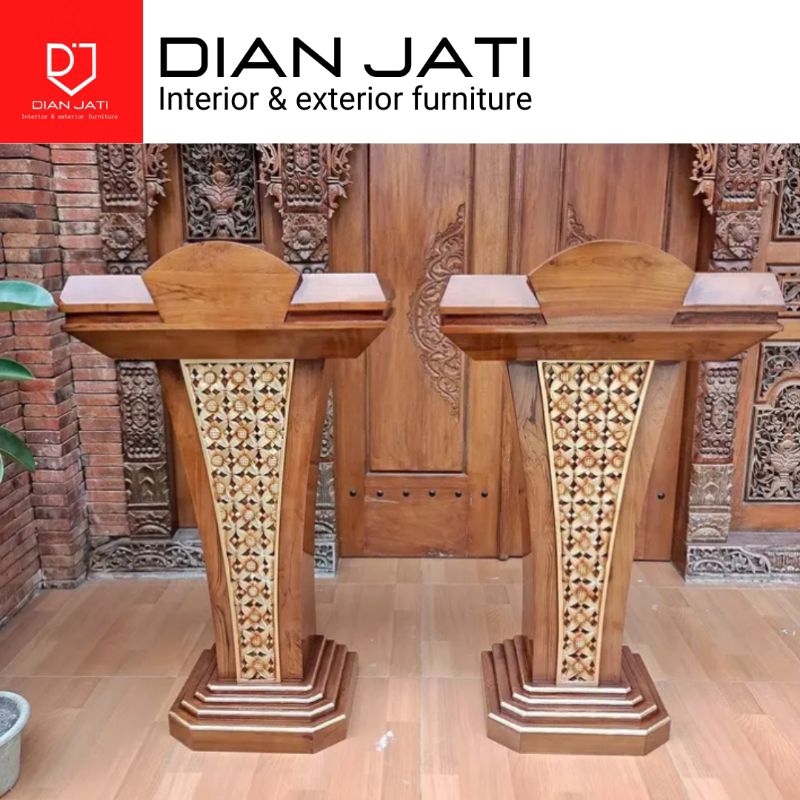 Jual Podium mimbar pidato minimalis kayu jati Jepara podium presiden ...