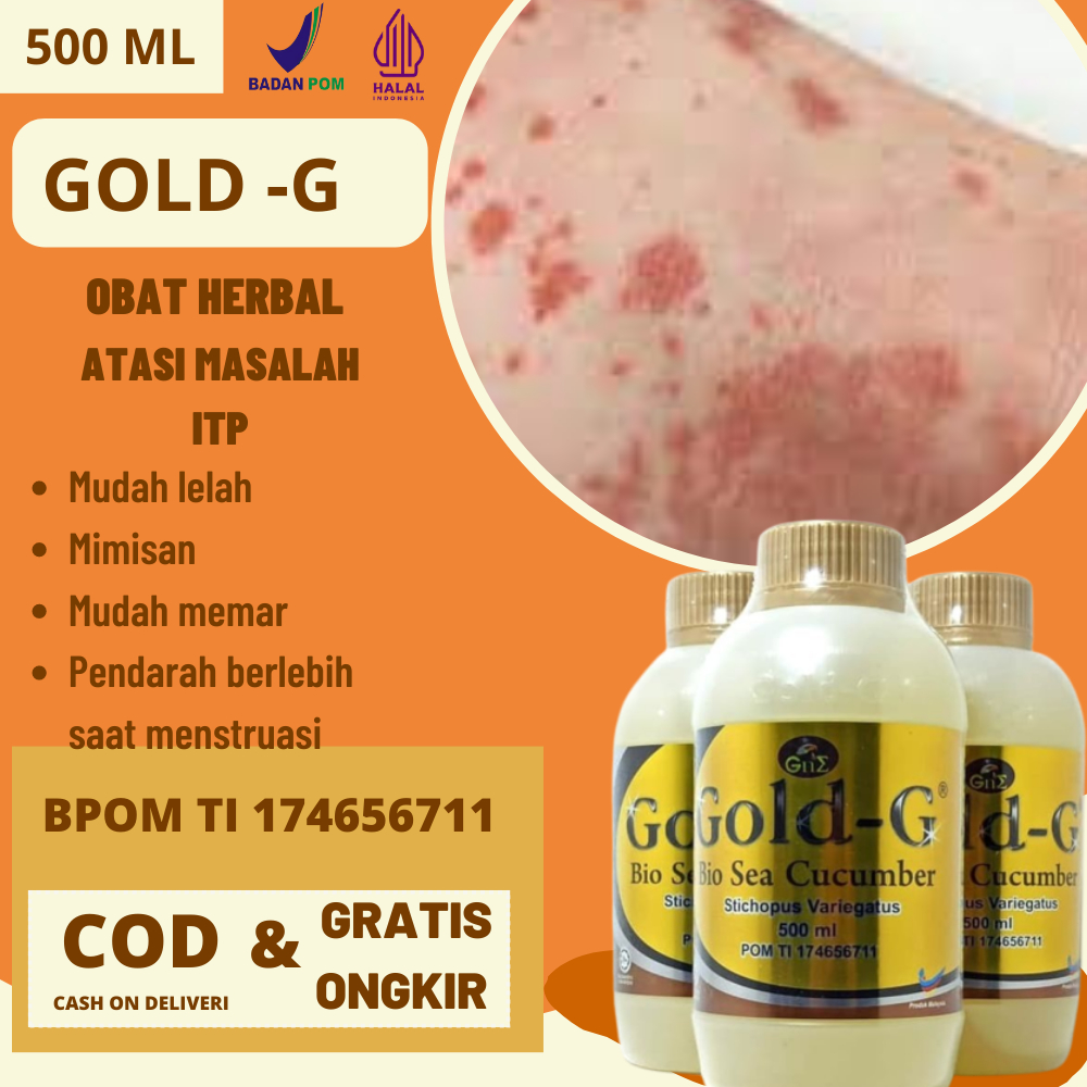 Jual Paling Mujarab Gold-G Obat Tardisional Atasi Itp Mudah Memar Gusi ...