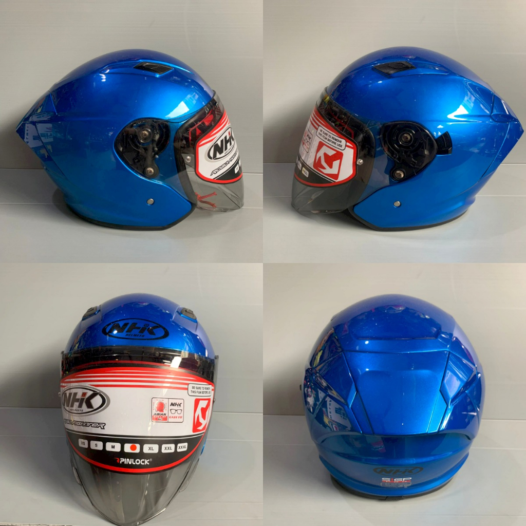 Jual NHK S1 GP PRO SOLID BLUE MATT | DD-Ring | Double Visor | Shopee ...