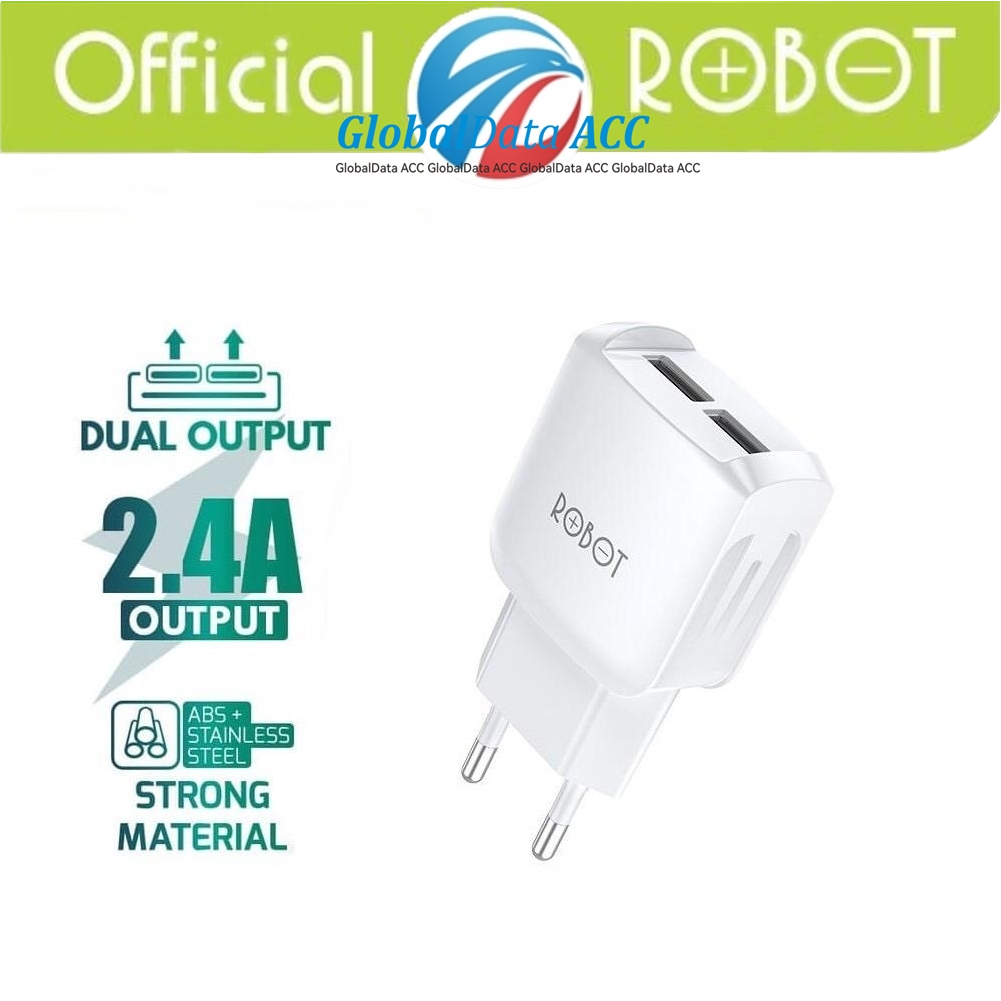 Jual Batok Cas Robot RT-K6 2.4A Dual Output Charger White (satuan ...