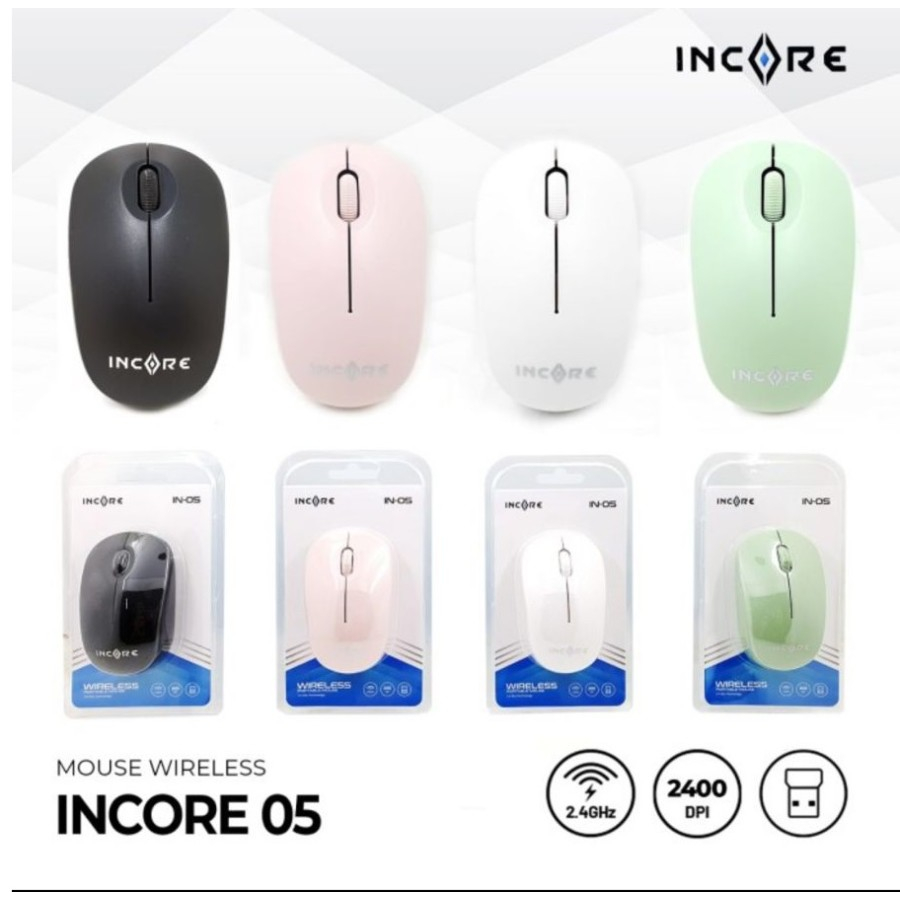 Jual MOUSE WIRELESS INCORE IN-05, IN-06, IN-07, IN-08 | Shopee Indonesia