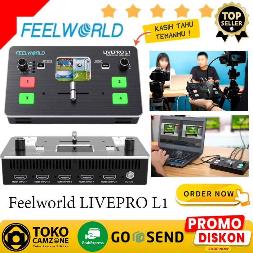 Jual Feelworld LivePro L1 Multi-Format Video Mixer Switcher 4 x HD-MI ...