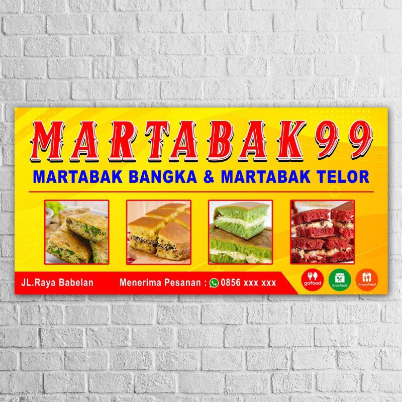 Jual SPANDUK BANNER MARTABAK TERANG BULAN BANGKA TELOR | Shopee Indonesia