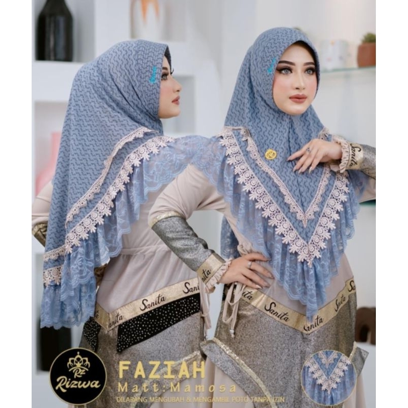 Jual Jilbab Original Rizwa Faziah Renda Instant | Shopee Indonesia