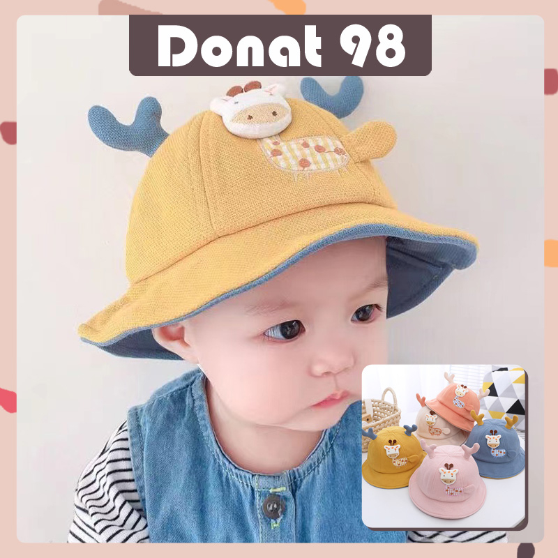 Jual Topi Bulat Bundar Anak Motif Jerapah Dengan Aksen Tanduk Rusa Lucu ...