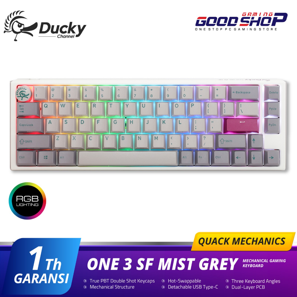 Jual DUCKY ONE 3 MIST GREY SF HOTSWAPPABLE MECHANICAL KEYBOARD | Shopee Indonesia