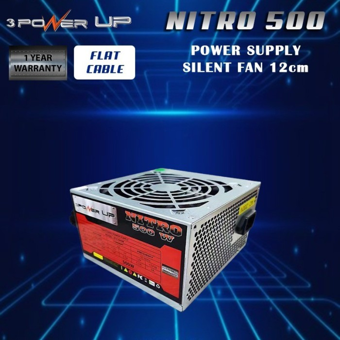 Jual Power Supply 500WATT POWER UP Nitro 225 PSU PC 500 Watt + Kabel ...
