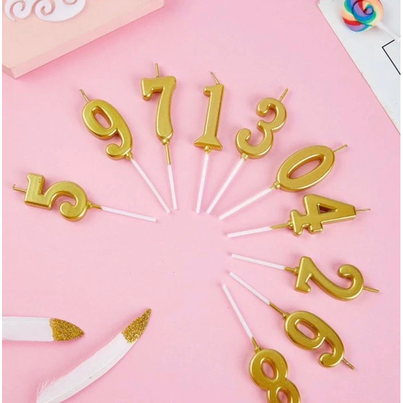 Jual LILIN ANGKA GOLD AESTHETIC | Shopee Indonesia