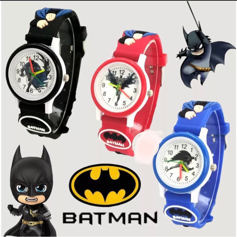 Jual (Cod)Jam Tangan Anak-Anak Timbul Batman Umur 1/7 TH Strap karet ...
