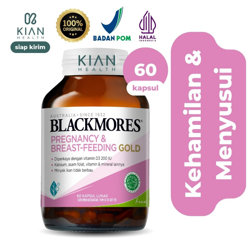 Jual Blackmores Pregnancy & Breastfeeding Gold BPOM Halal Kalbe 60 ...