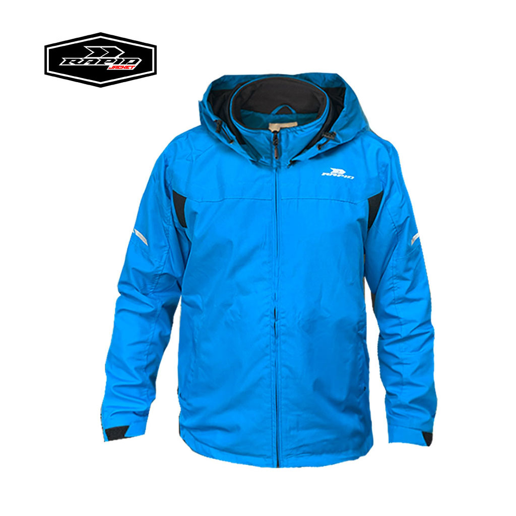 Jual Jaket motor hoodie warna biru terang RAPID NEOSKYLINE pria parasit ...