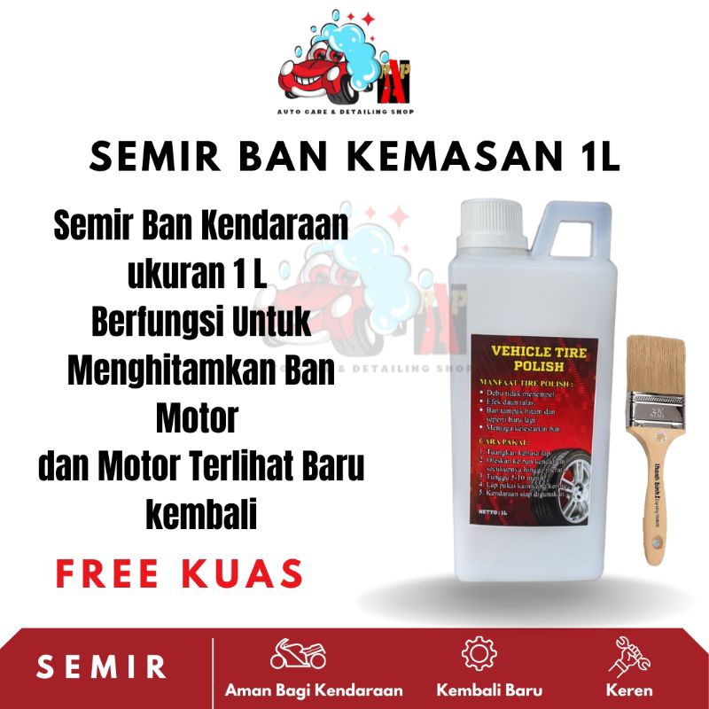 Jual Semir Ban Mobil / Motor 1 Liter Hitam Wet Look Kit Ban | Shopee ...
