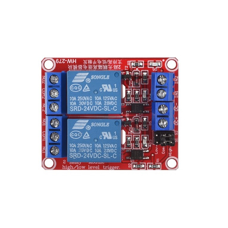 Jual 2 Channel Relay Module 5V 12V 24V Optocoupler High & Low Trigger ...