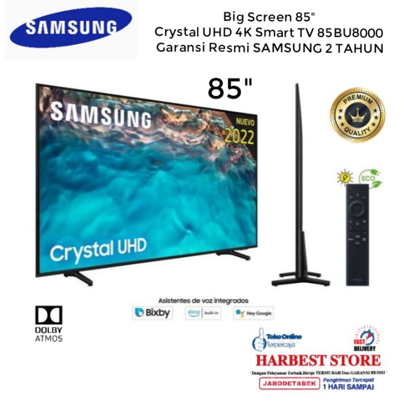 Jual SAMSUNG CRYSTAL UHD 4K BIG SCREEN 85" SMART TV TIZEN OS 85BU8000 One Touch Remote - Garansi ...