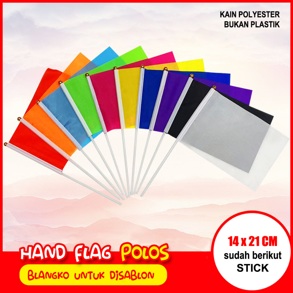 Jual 2pcs Bendera Tangan Polos / Blank Hand Flag | Shopee Indonesia