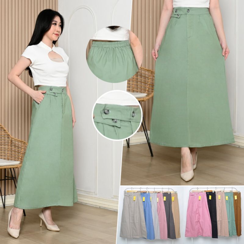 Jual Rok Panjang Maxi Ritsleting 10031976 / Rok A-Line / Rok Fashion ...