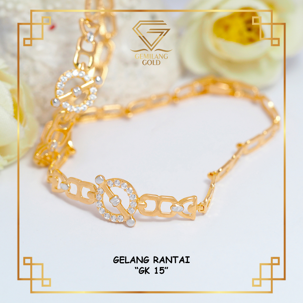 Jual GELANG EMAS RANTAI KADAR 300 (6K) & 375 (8K) MODEL RANTAI KOMPAS ...