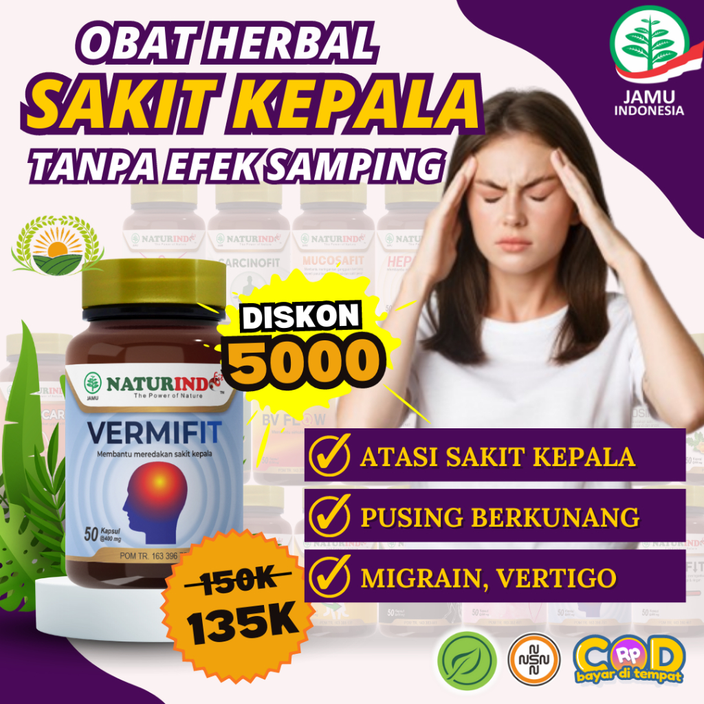 Jual Obat Sakit Kepala Menahun Migrain Sakit Vertigo Pusing Kepala ...