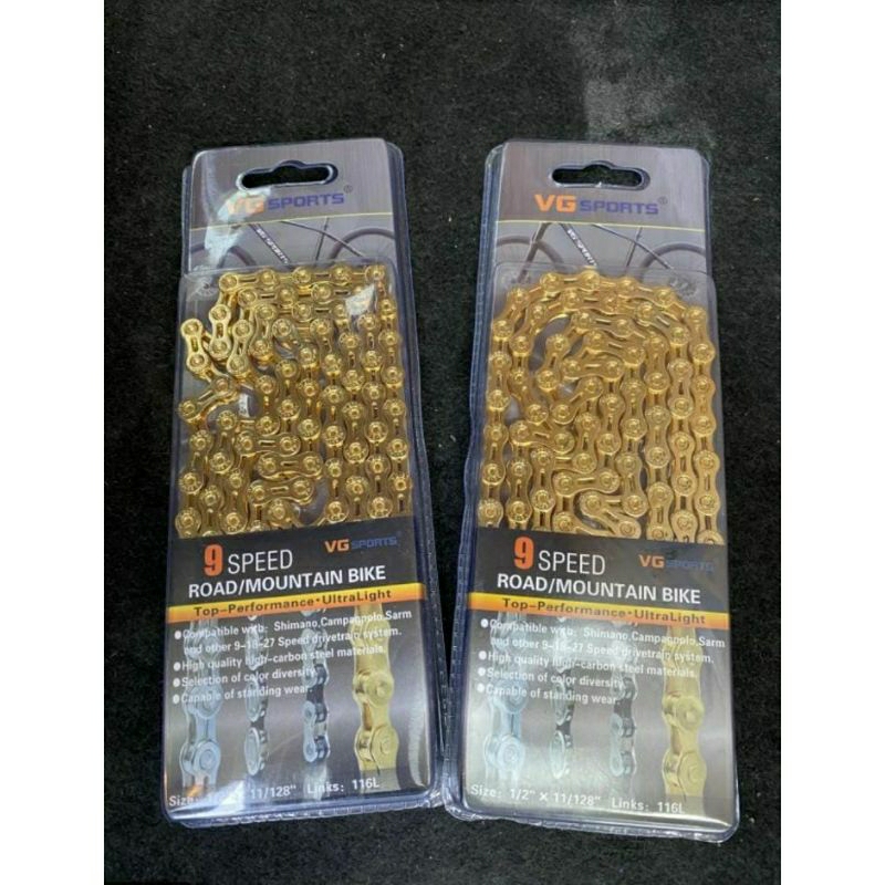 Jual Rantai Sepeda vg Sports 9 Speeds Gold | Shopee Indonesia