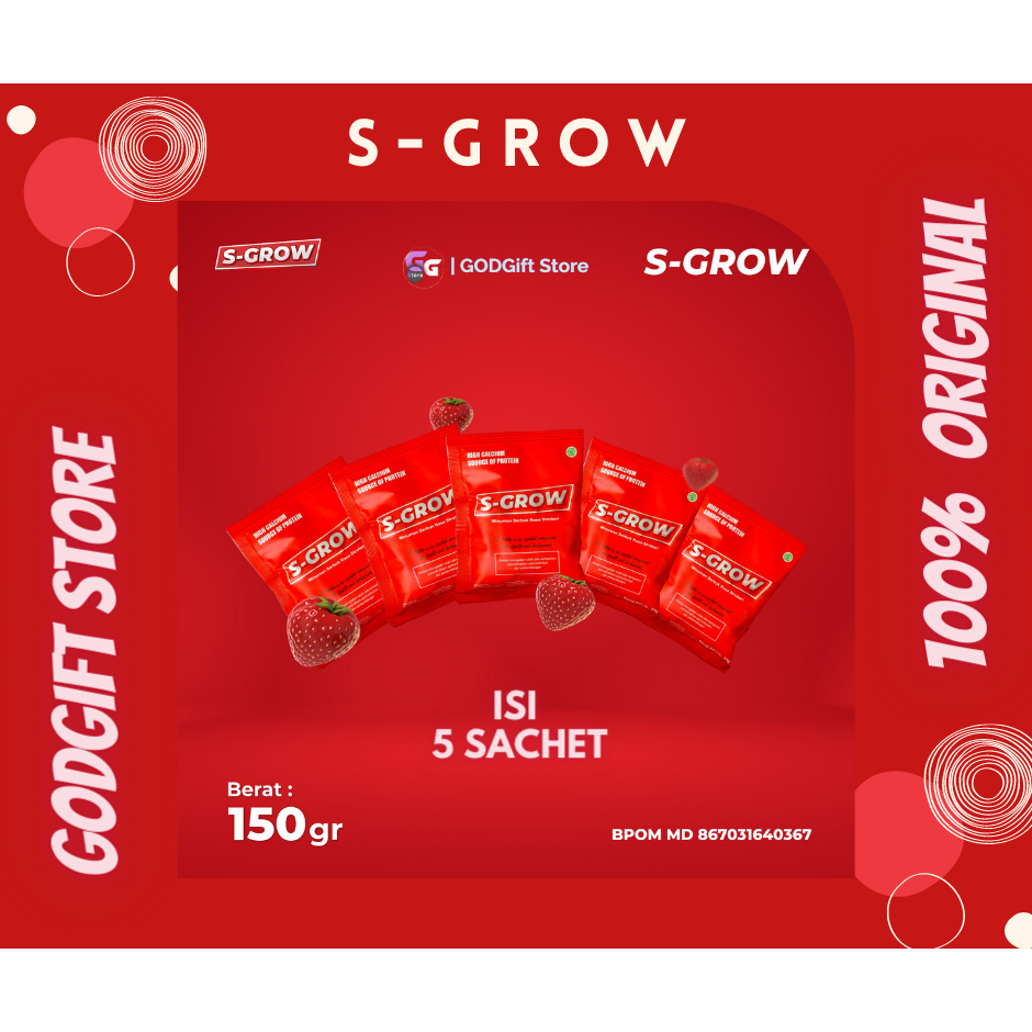 Jual S-GROW SUSU PENINGGI BADAN DARI ANAK HINGGA DEWASA | ISI 5 SACHET ...