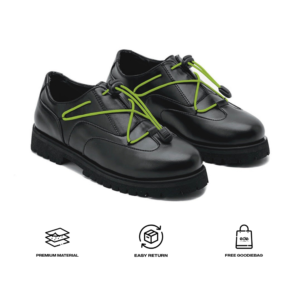 Jual Edefootwear RUSTIC - Sepatu Slip on Casual Kulit Tali Elastis Lime ...