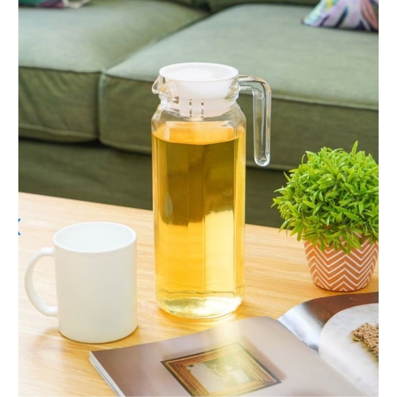 Jual Jug Pitcher Kaca 1 Liter/Teko Minyak Teko Air 1000 ML/Wadah Minyak ...
