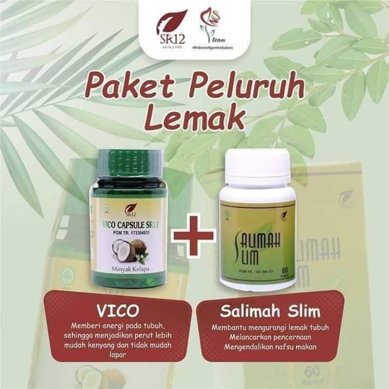 Jual PAKET PELUNTUR LEMAK KOTOR SR12 SALIMAH SLIM DAN VCO, 100%HERBAL | Shopee Indonesia