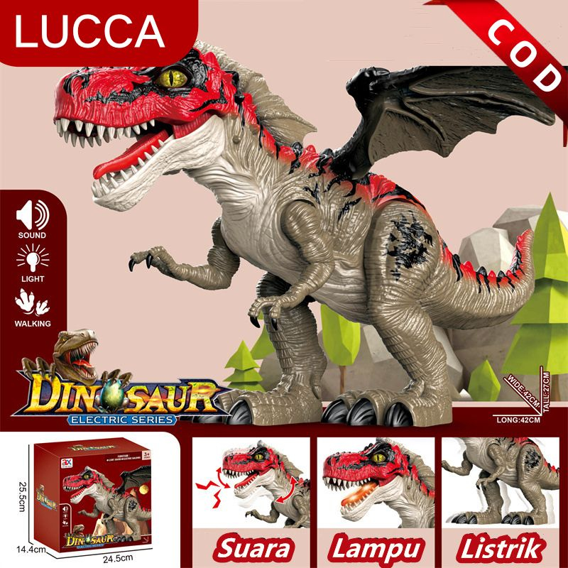 Jual Mainan T-Rex Dino Mainan Simulasi Dinosaurus Berjalan Listrik ...