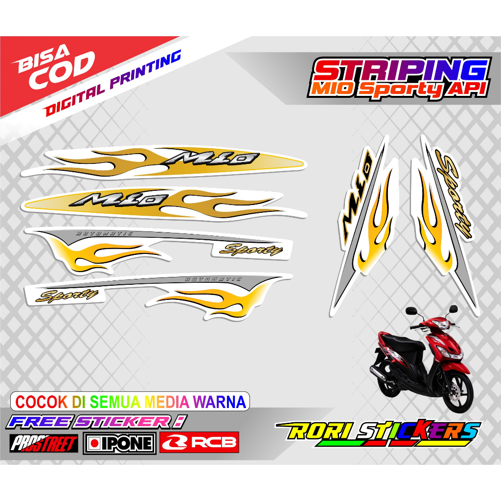 Jual STRIPING MIO API / STIKER LIST MOTOR YAMAHA MIO | Shopee Indonesia