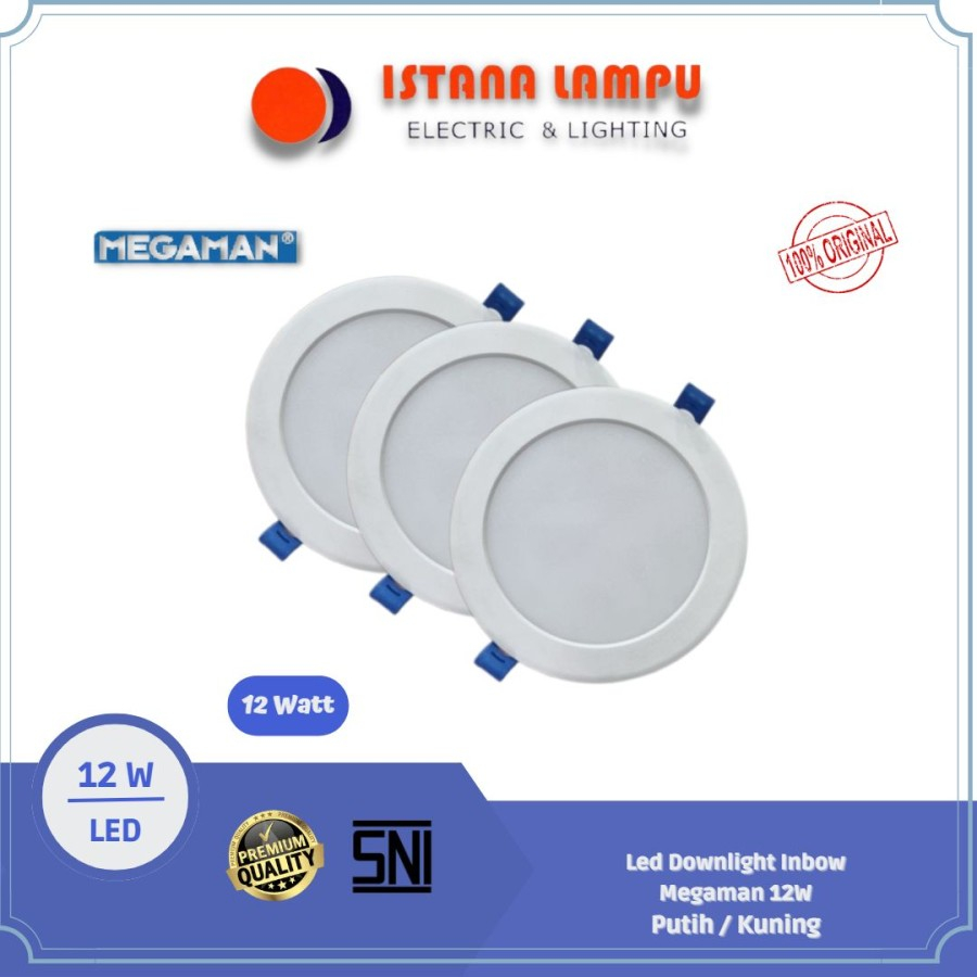Jual Megaman Led Downlight Inbow Bulat 5w/9w/12w/15w Putih /Kuning | Shopee Indonesia