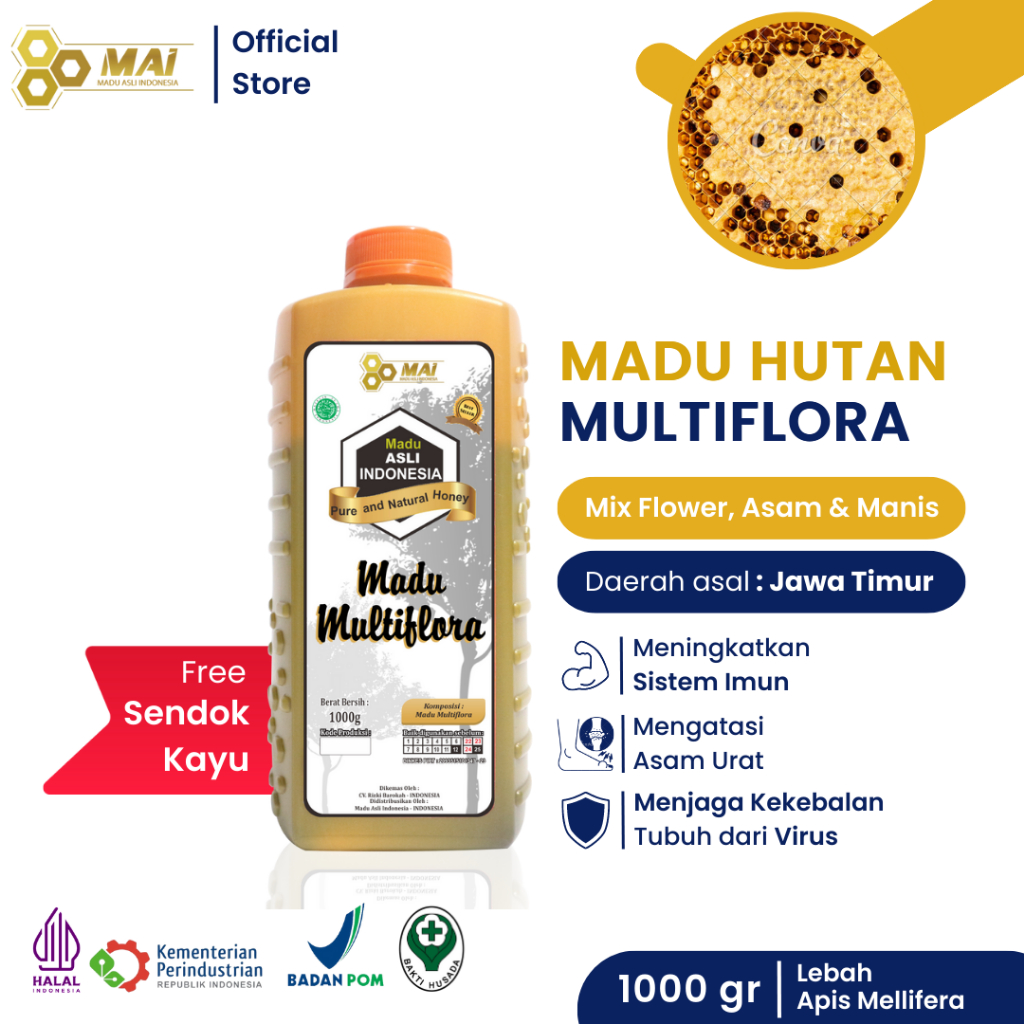 Jual Madu Hutan Multiflora 1 kg / Lebah Apis Melifera - Murni & Asli ...