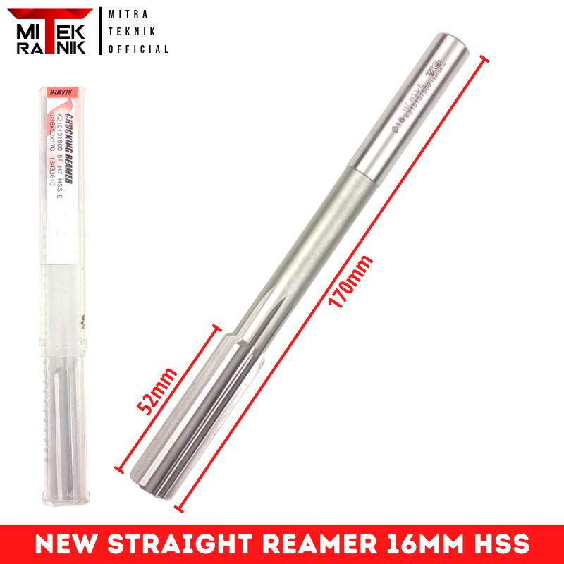 Jual New Straight Reamer 16mm Panjang 170mm 8 Flute HSS | Shopee Indonesia