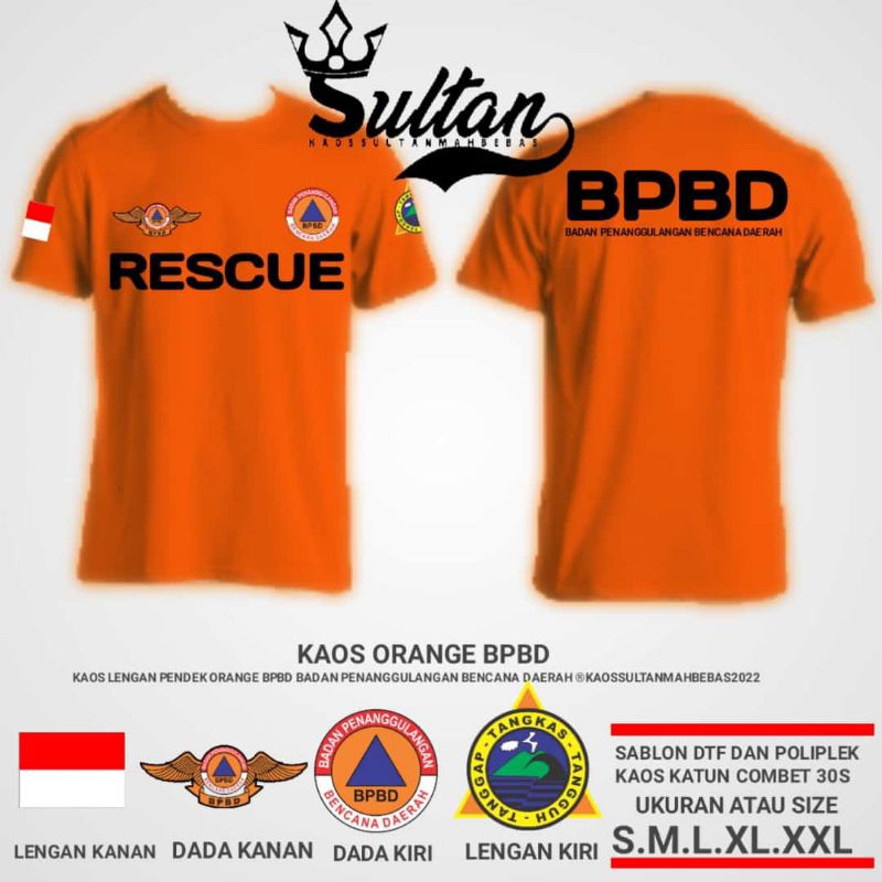Jual KAOS OREN RESCUE RELAWAN BNPB/BAJU BNPB RESCUE | Shopee Indonesia