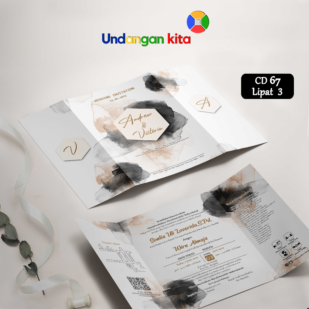 Jual Undangan Pernikahan BC 150 GSM Code Series Lipat 3 Undangan Kita ...