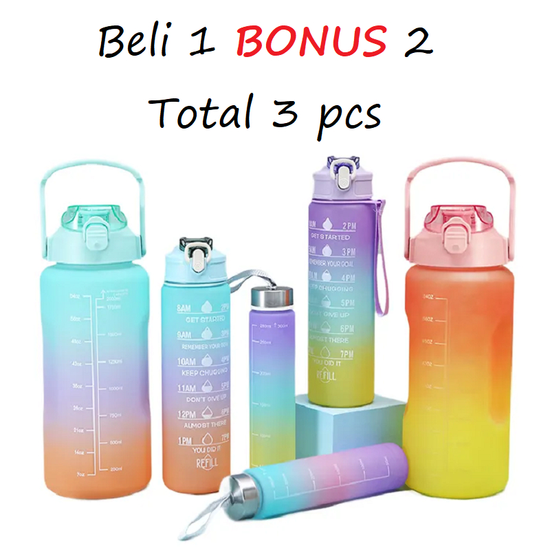Jual DHW Botol 3D (2pcs) / Botol Minum Sedotan Viral Gradasi 2L Free ...
