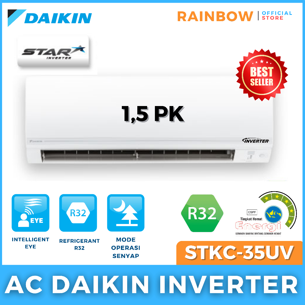 Jual Ac Daikin 1,5 pk Star inverter refrigrant R32 Made in Thailand | Shopee Indonesia