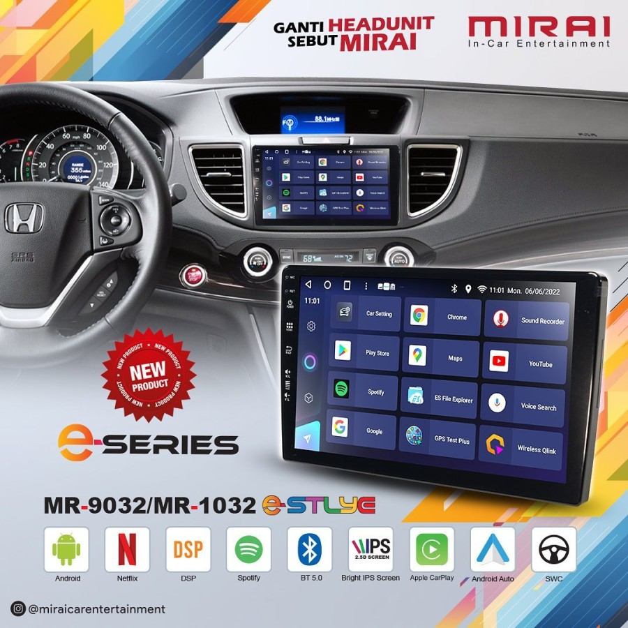 Jual HEAD UNIT ANDROID MULTIMEDIA 9/10INCH MIRAI MR-9032/MR-1032 E-STYLE | Shopee Indonesia