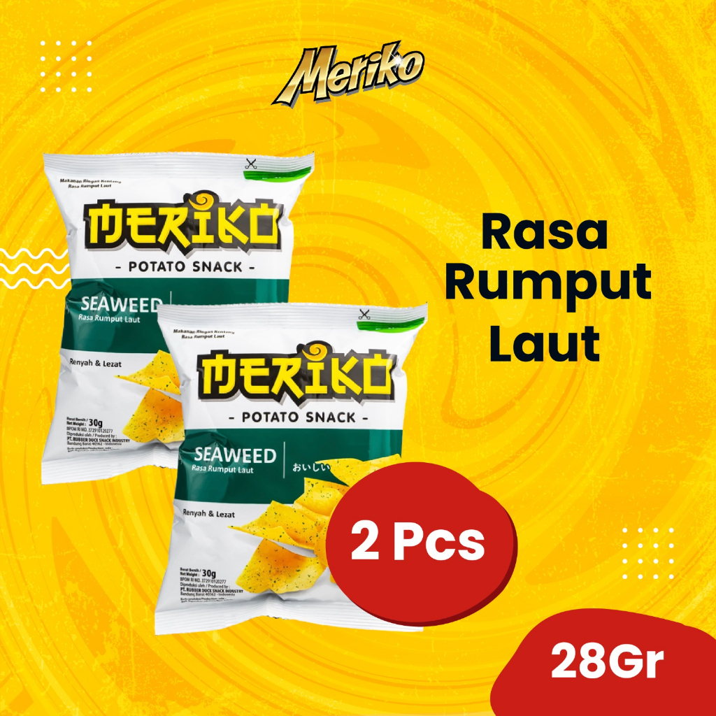 Jual Meriko Snack Potato Rasa Rumput laut 30gr 2 pcs Cemilan Renyah dan ...