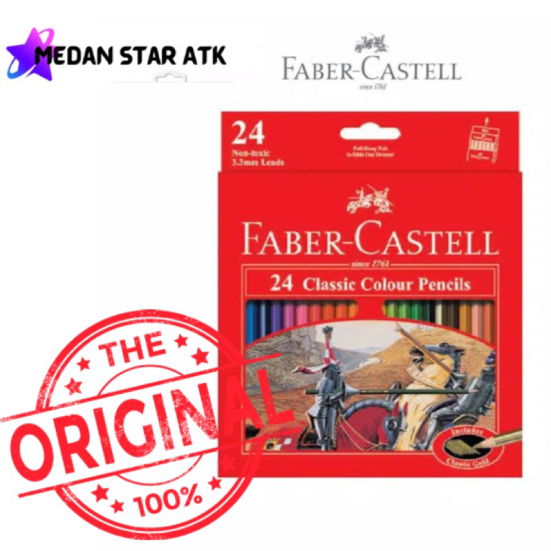 Jual Pensil Kayu Faber castell 24 classic colour pencils / Pensil kayu ...