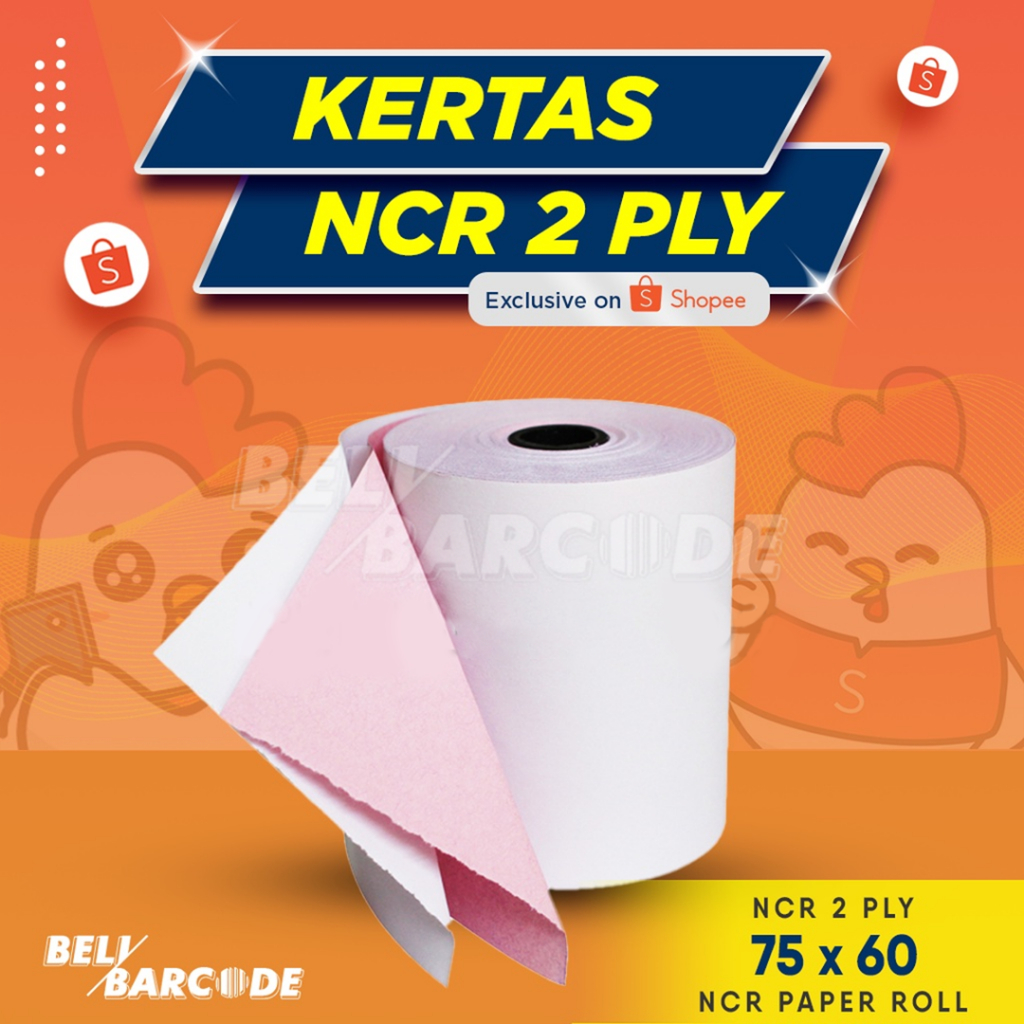 Jual Kertas Ncr Ukuran 75x60 Mm 2 Ply Struk Printer Dot Matrix 75x60mm Shopee Indonesia