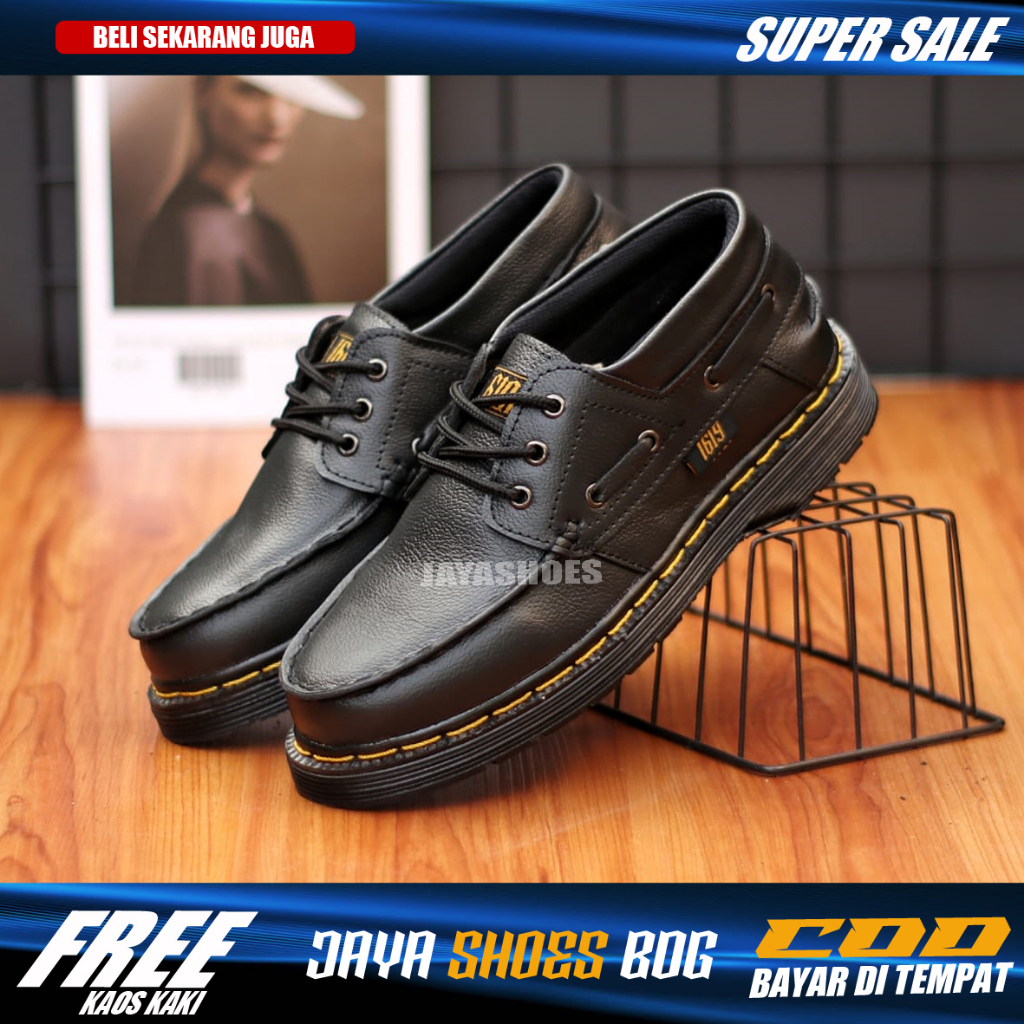 Jual TRAMP Sepatu Formal Pria Casual Pantofel Hitam Kulit Asli Sepatu Kerja Kantor Kuliah ...
