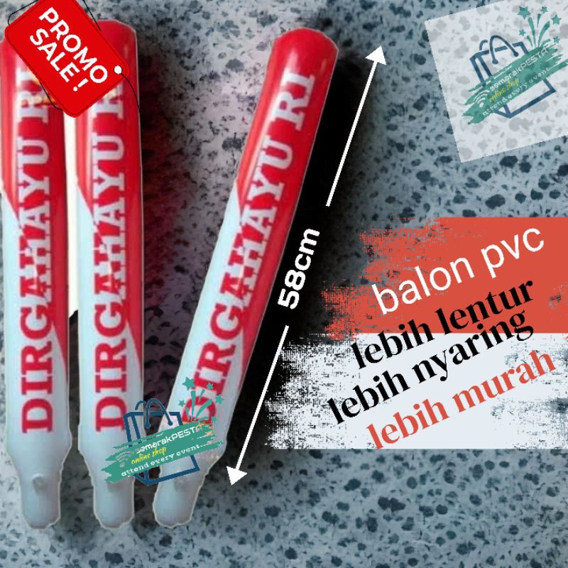 Jual (balon PVC) balon pentung dirgahayu RI, balon suporter DIRGAHAYU ...