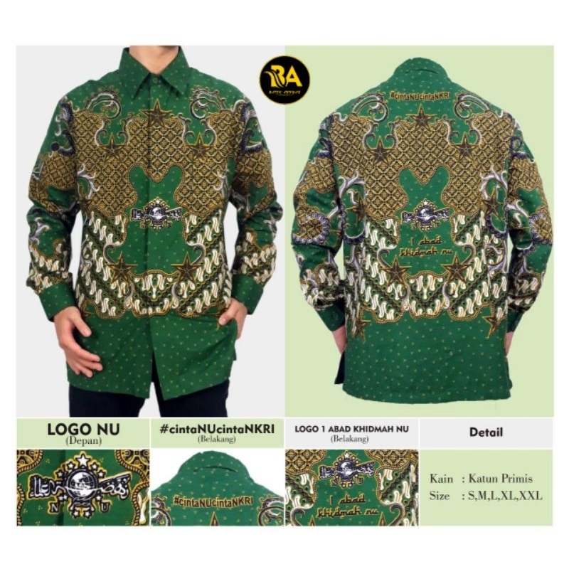 Jual BATIK NU SATU ABAD BANGKIT || KEMEJA BATIK ANSOR BANSER, KEMEJA ...