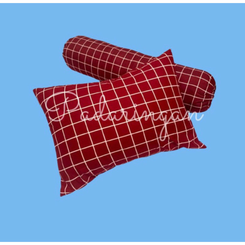Jual sarung bantal dan guling kotak hitam / sarung bantal tidur / sarun ...