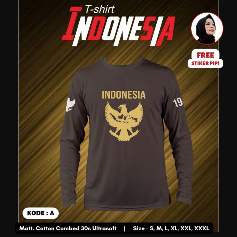 Jual Kaos Lengan Panjang Hari Ulang Tahun Kemerdekaan Republik Indonesia - Kaos HUT RI ke 78 ...