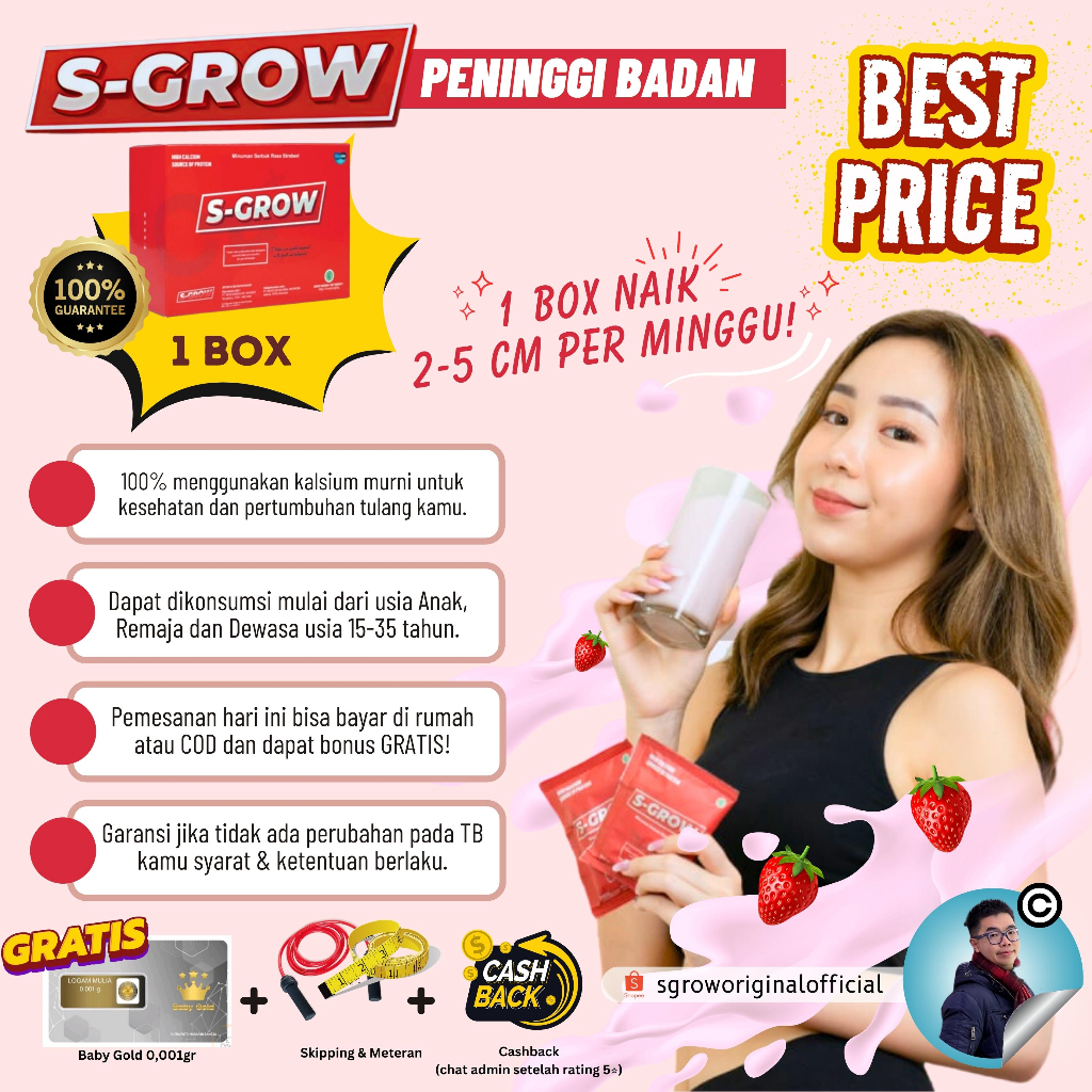 Jual S-GROW SUSU PENAMBAH TINGGI BADAN ANAK REMAJA DEWASA KESEHATAN ...