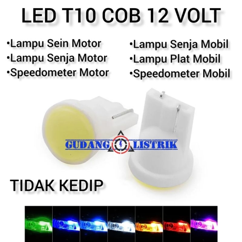 Jual 1 Biji Lampu Led T10 COB 12V Sein Senja Speedometer Plat Motor ...