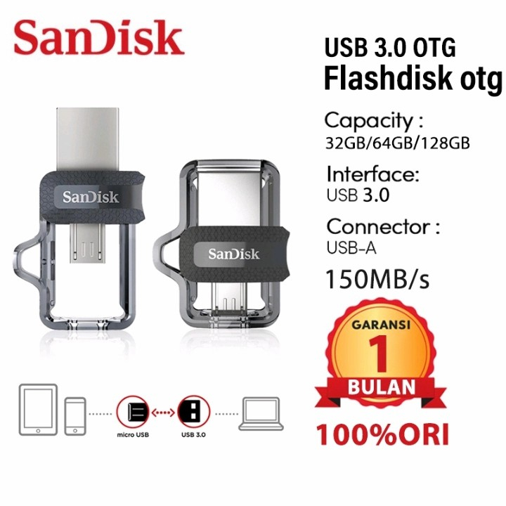 Jual FlashDisk OTG Dual Drive Micro USB 3.0/ 32GB | Shopee Indonesia